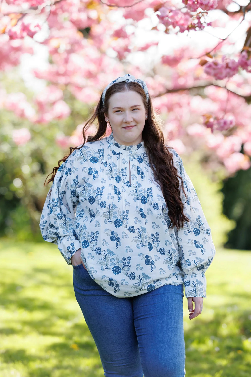 Flower skjorte - Blue floral – Careless